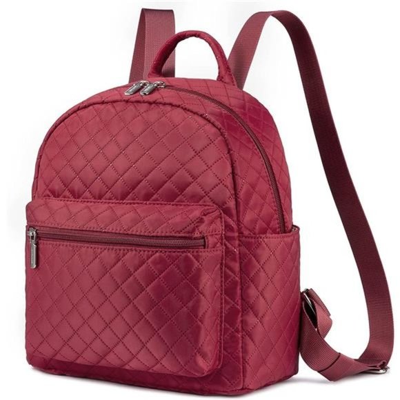 Bags | Mini Backpack Purse Small Cute Fashion Backpack Quilted Wine Red ...